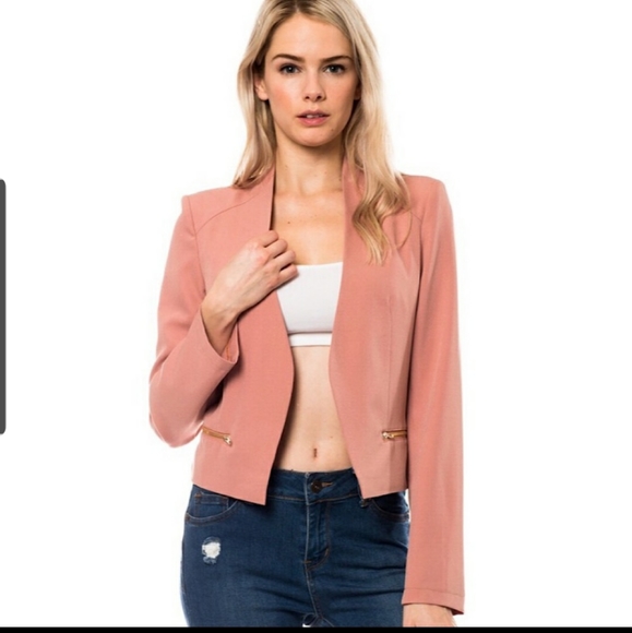 Love Tree | Tops | By Love Tree In Ash Rose Short Rocking Blazer | Poshmark